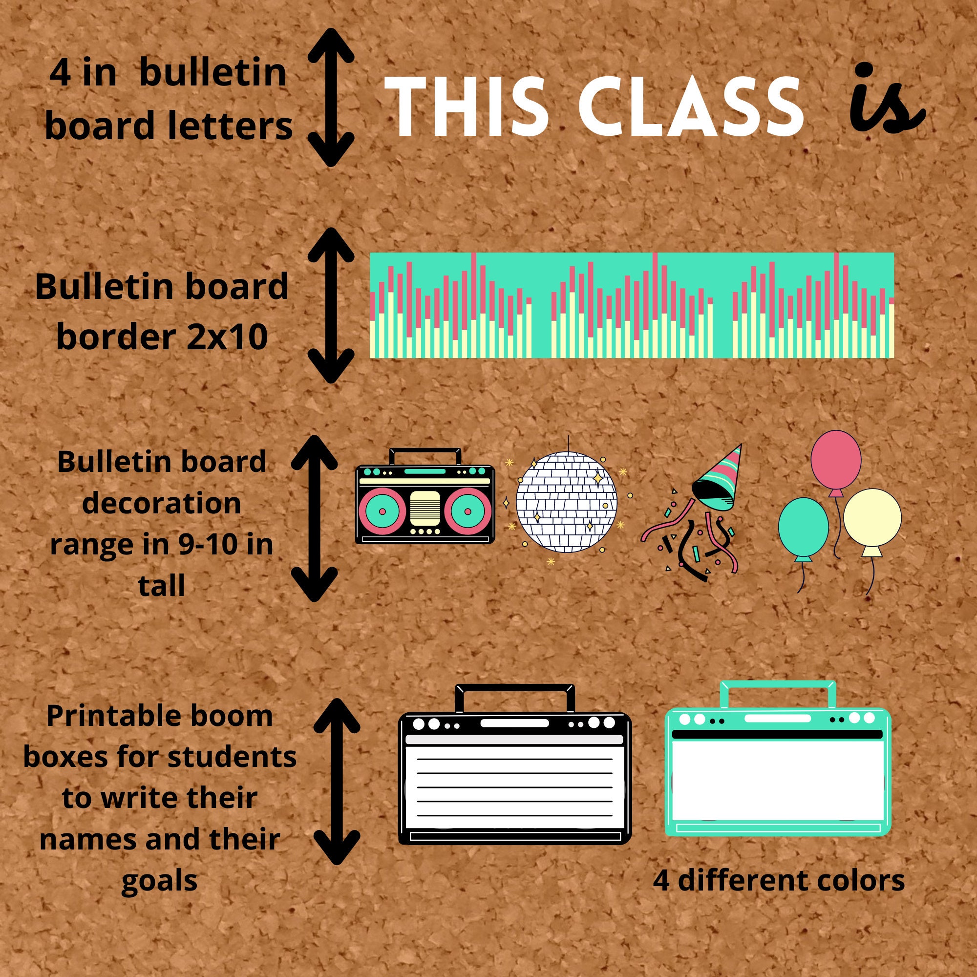 Retro Bulletin Board Set, Printable, Easy and Fun Classroom Decoration ...