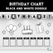 Black and White Doodle Birthday Chart, Printable, Easy Classroom ...