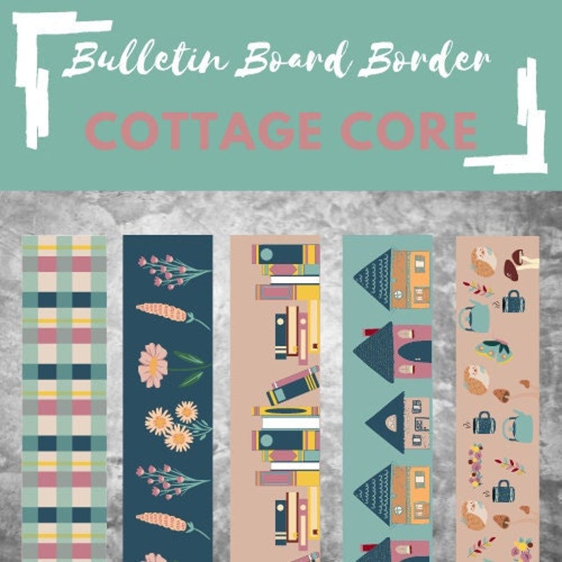 Cottage Core Bulletin Board Border, Printable, Easy Classroom ...