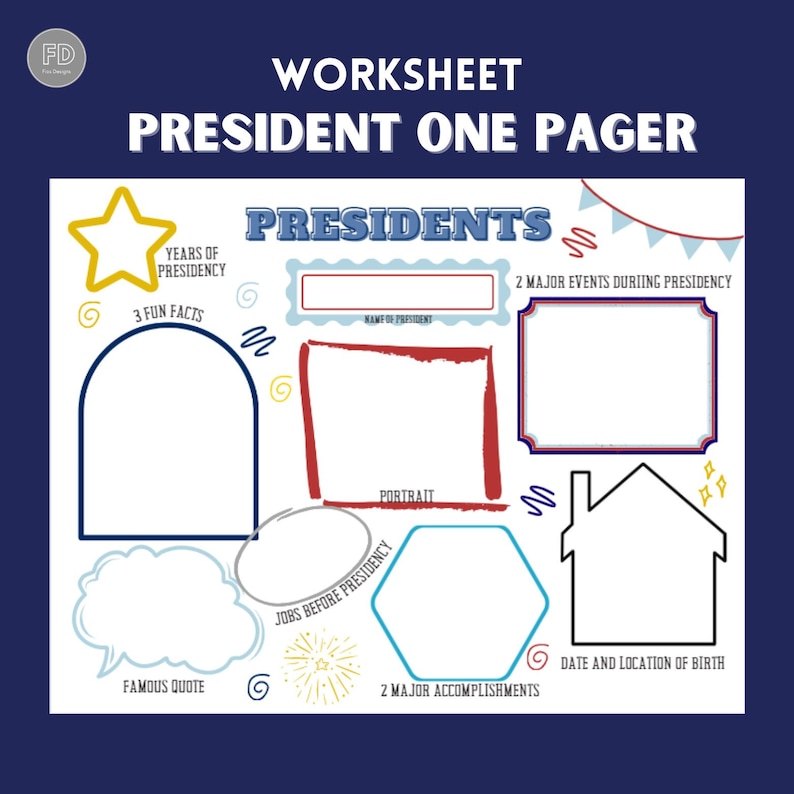 President Printable Worksheet Poster - Etsy