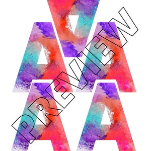 Watercolor Bulletin Board Letters, Printable, Easy Classroom Decoration ...