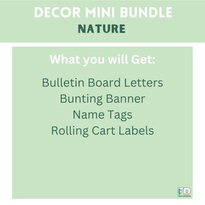 Nature Classroom Decoration Mini Bundle, Printable Classroom Decoration ...