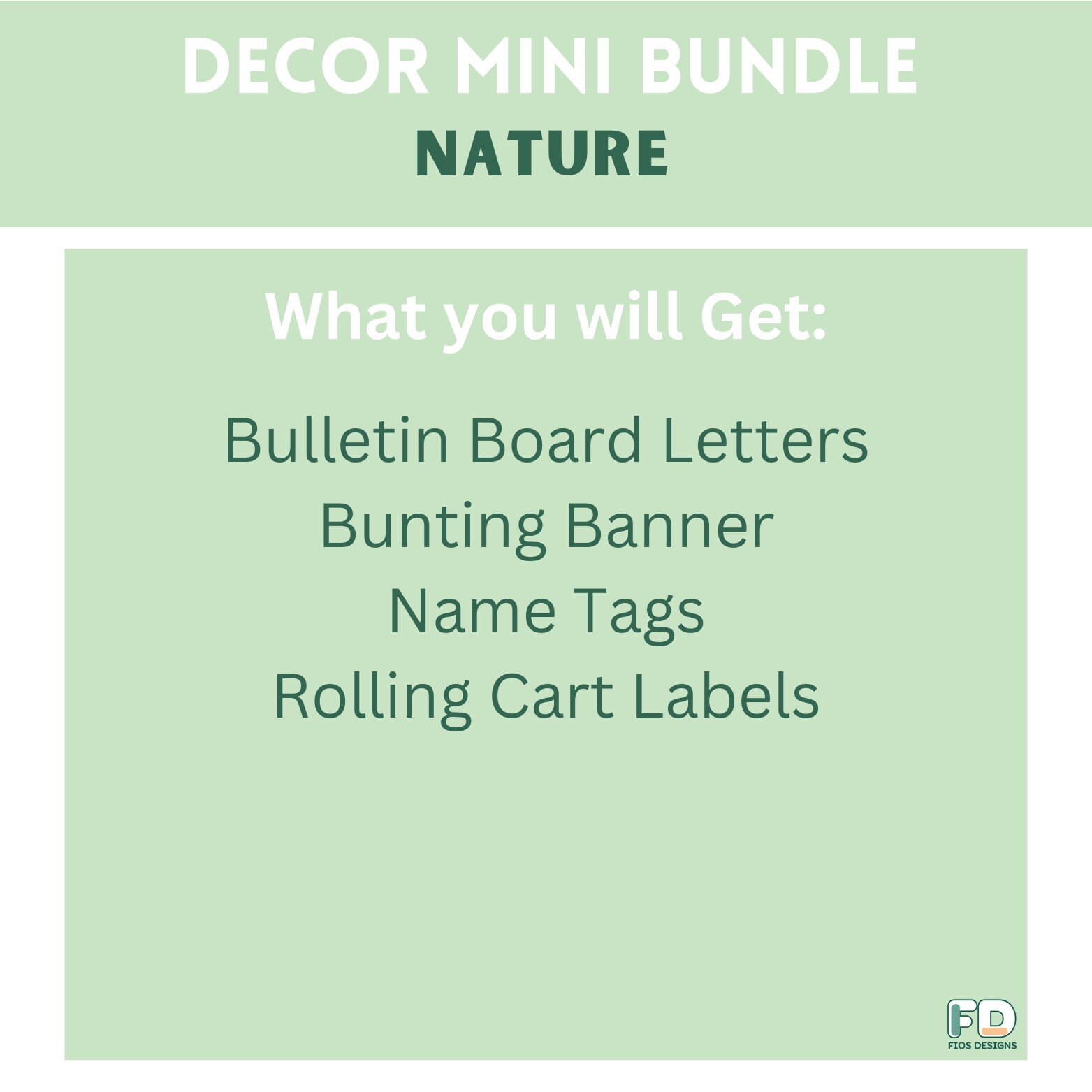 Nature Classroom Decoration Mini Bundle, Printable Classroom Decoration ...