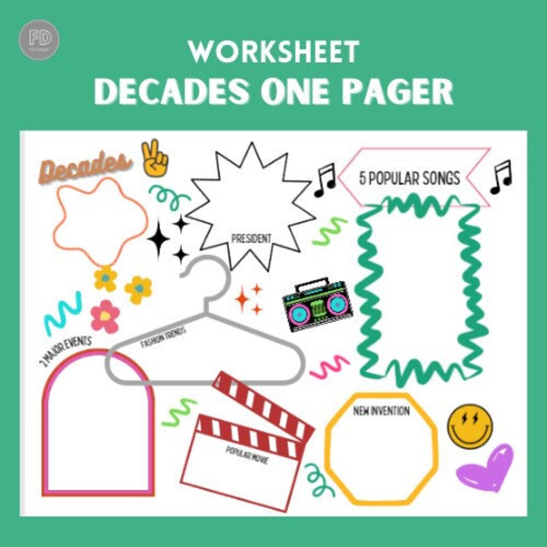 Decade Printable Worksheet Poster - Etsy