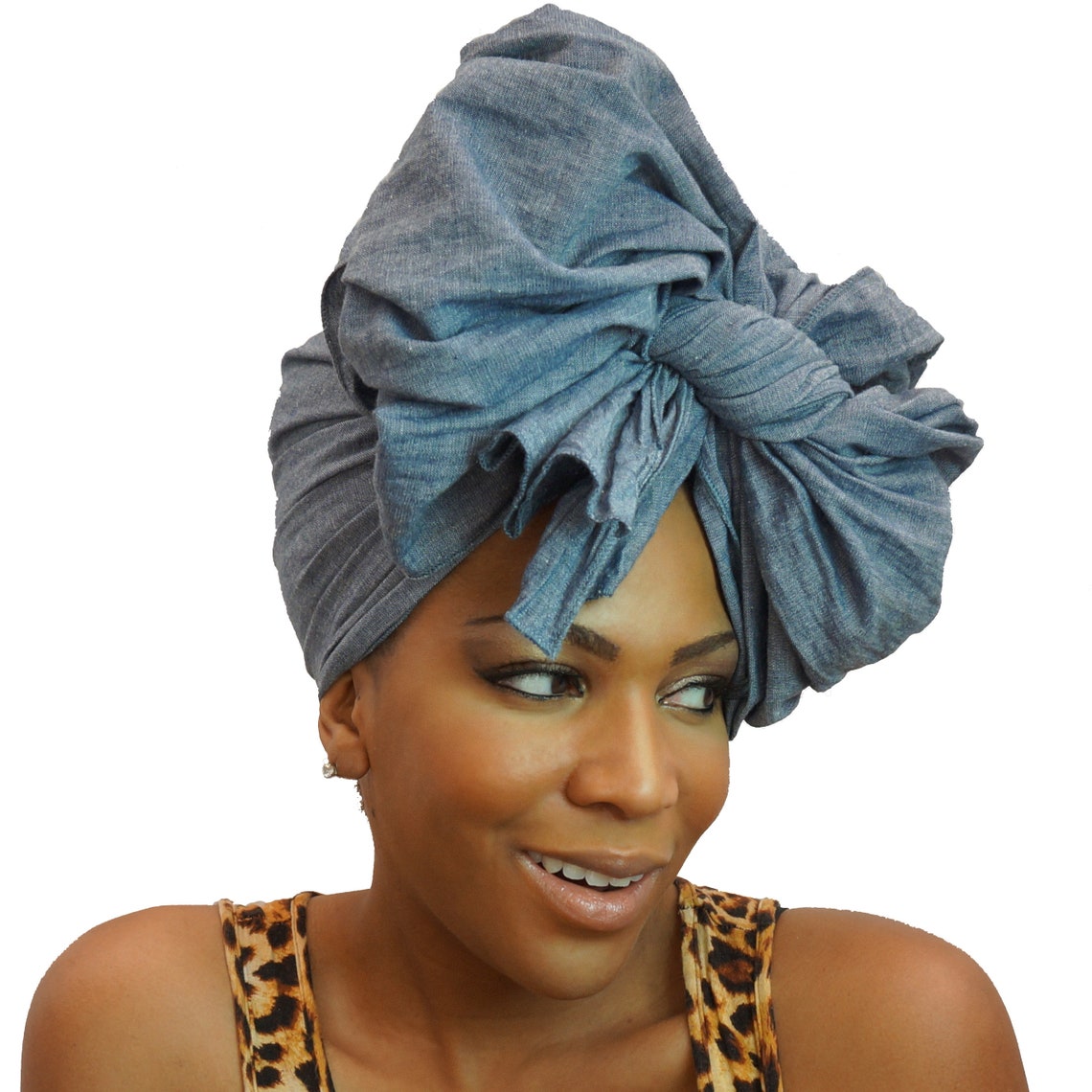 Denim Head Wrap BLUE JEAN Solid Color Chambray Headwraps & - Etsy