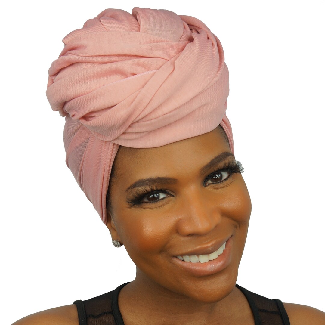 HEAD WRAPS for Women | Coral PINK | Stretch Jersey Knit Cotton Hijab ...