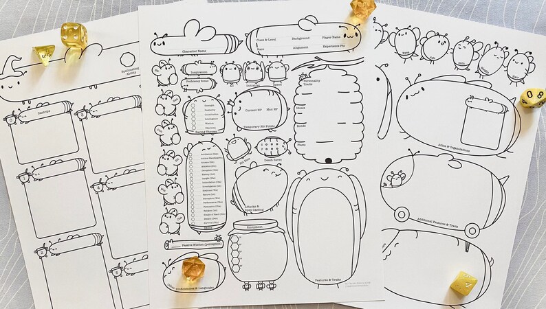D&D 5e Character Sheet but Everything is Bees. - Etsy UK