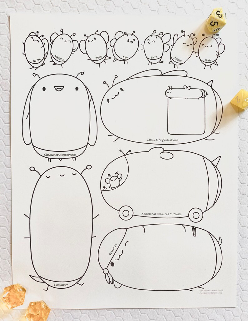 D&D 5e Character Sheet but Everything is Bees. - Etsy UK
