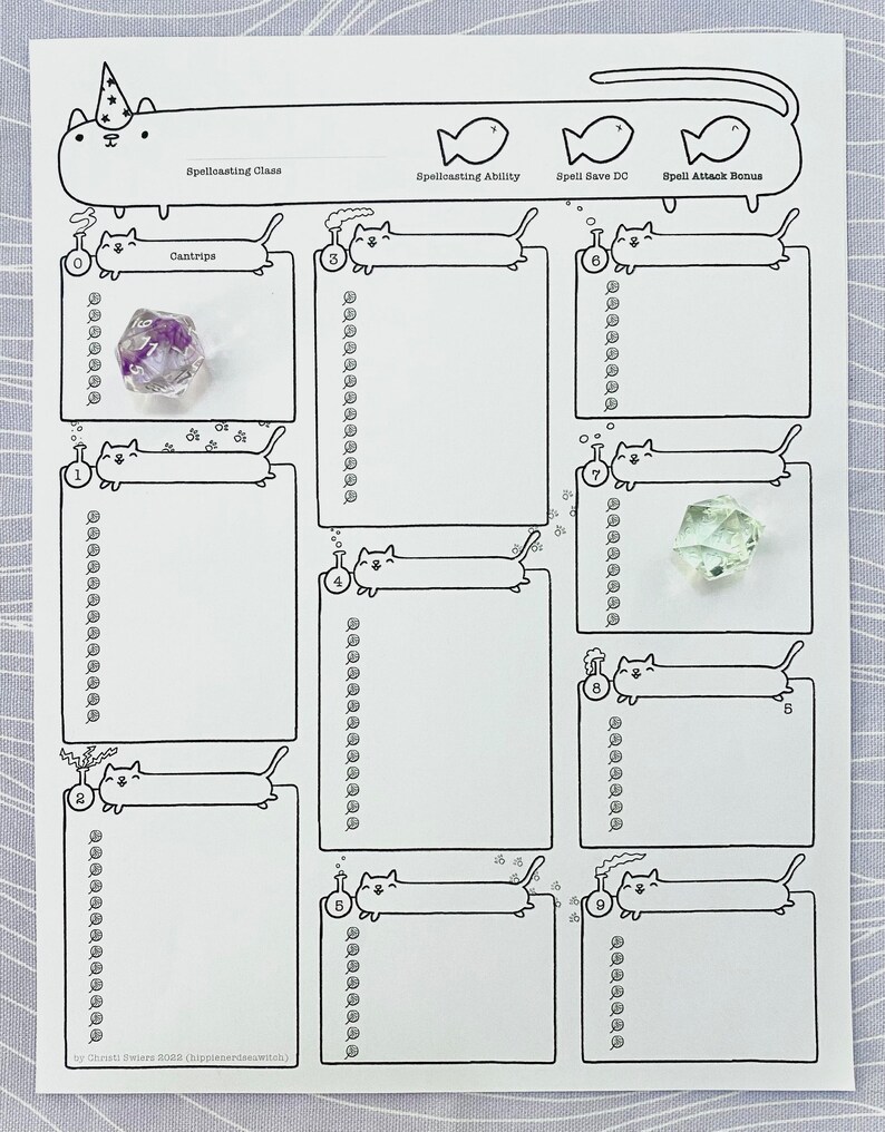 D&D 5e Character Sheet but Everything is Cats. - Etsy