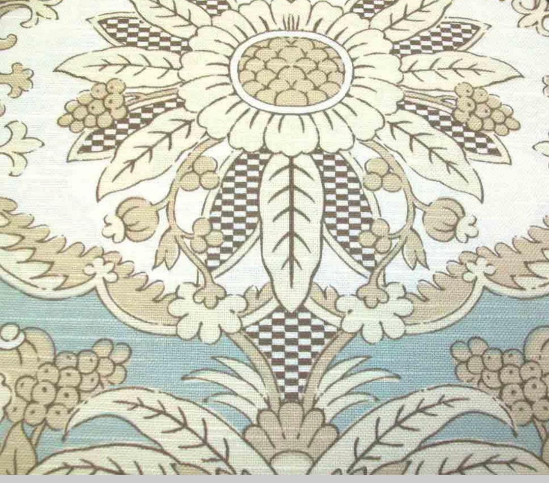 Jay Yang Design Ranada Aqua Fabric - Etsy