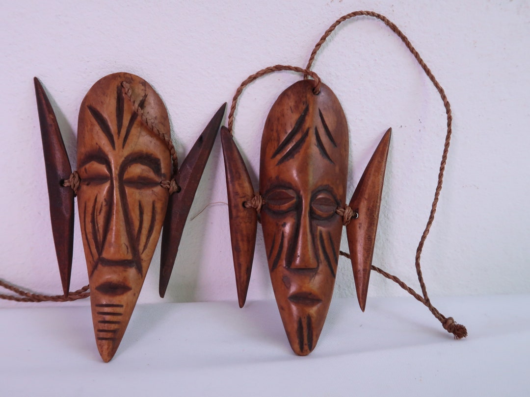 Lega Set of 2 Bone Masks, Bwami Society, D.R. Congo. African Tribal Art ...