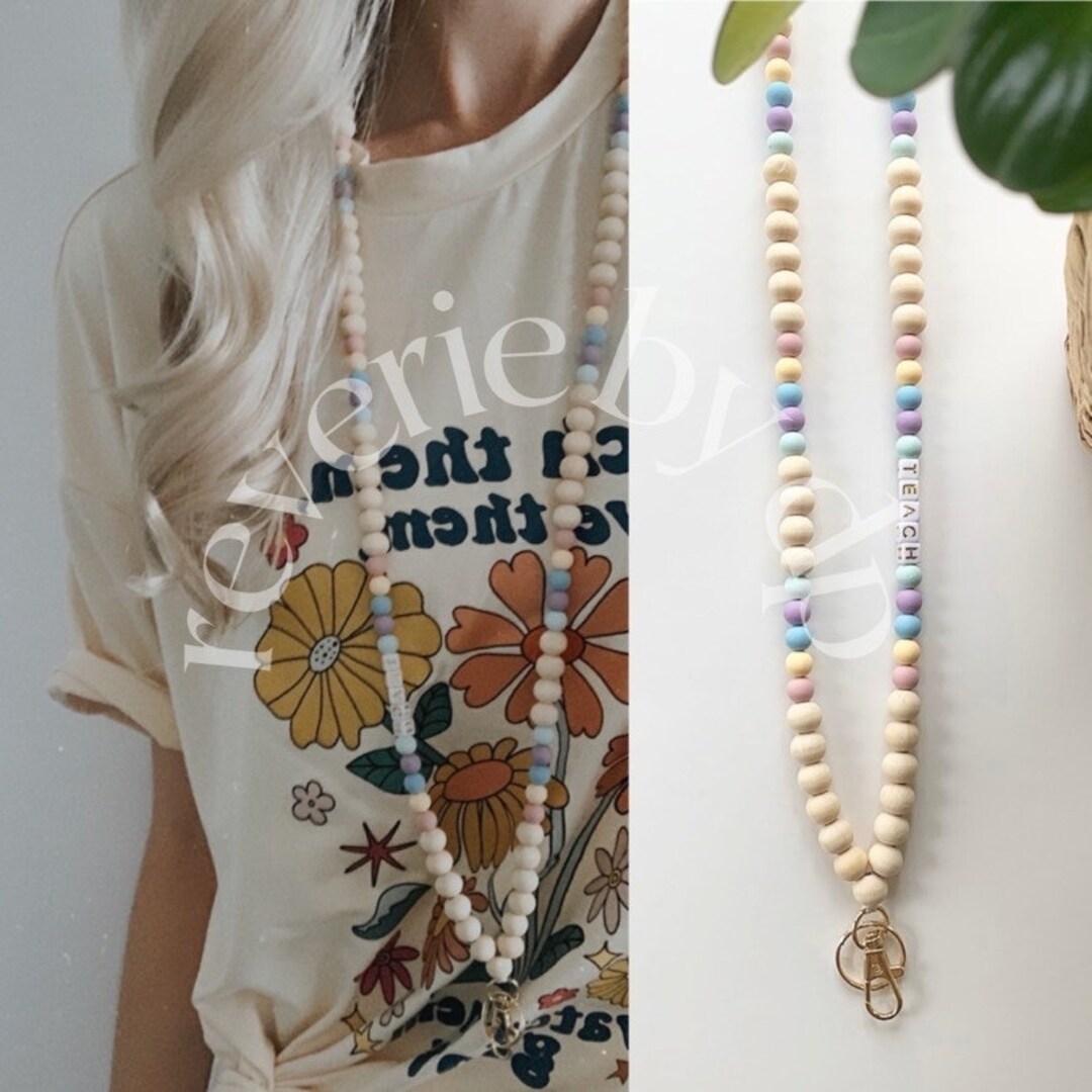 Lanyard Beaded Lanyard Teacher Lanyard Teacher Gift - Etsy
