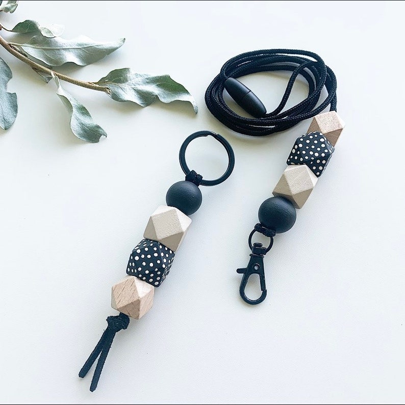 Lanyard Key Chain Beaded Lanyard Beaded Key Chain Badge | Etsy