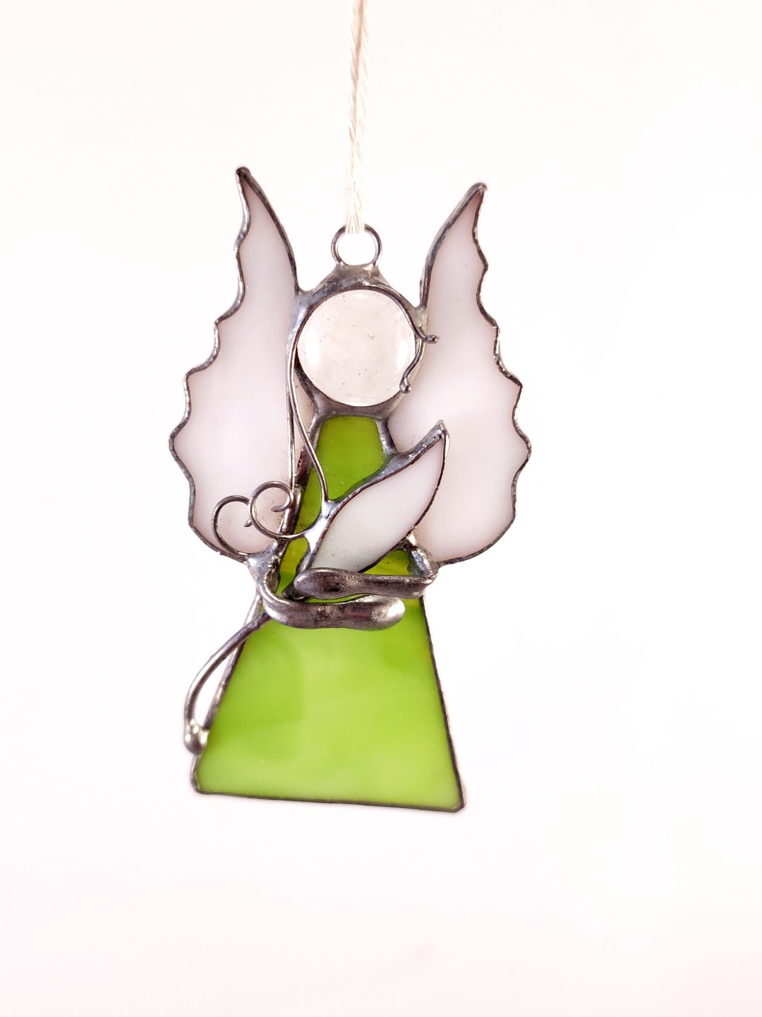 Little Green Angel With a Feather. - Etsy