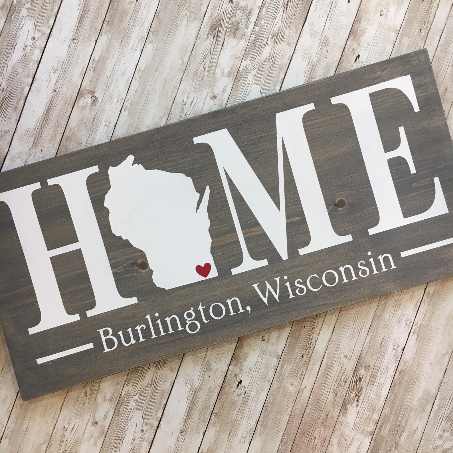 Wisconsin (WI) Home Sign Customized With Town Name | 2 Sizes Available ...