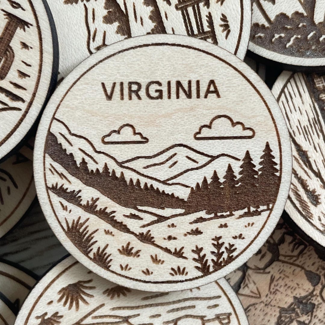 Virginia Travel Token or Magnet | Wood State, City, Landmark, National ...