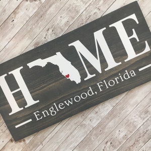 Florida (FL) State HOME Sign - 2 Sizes Available - Customized With Town ...