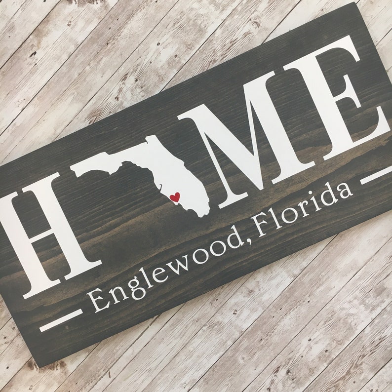 Florida (FL) State HOME Sign - 2 Sizes Available - Customized With Town ...