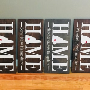 New Hampshire (NH) State HOME Sign Customized With Town Name - 2 Sizes ...