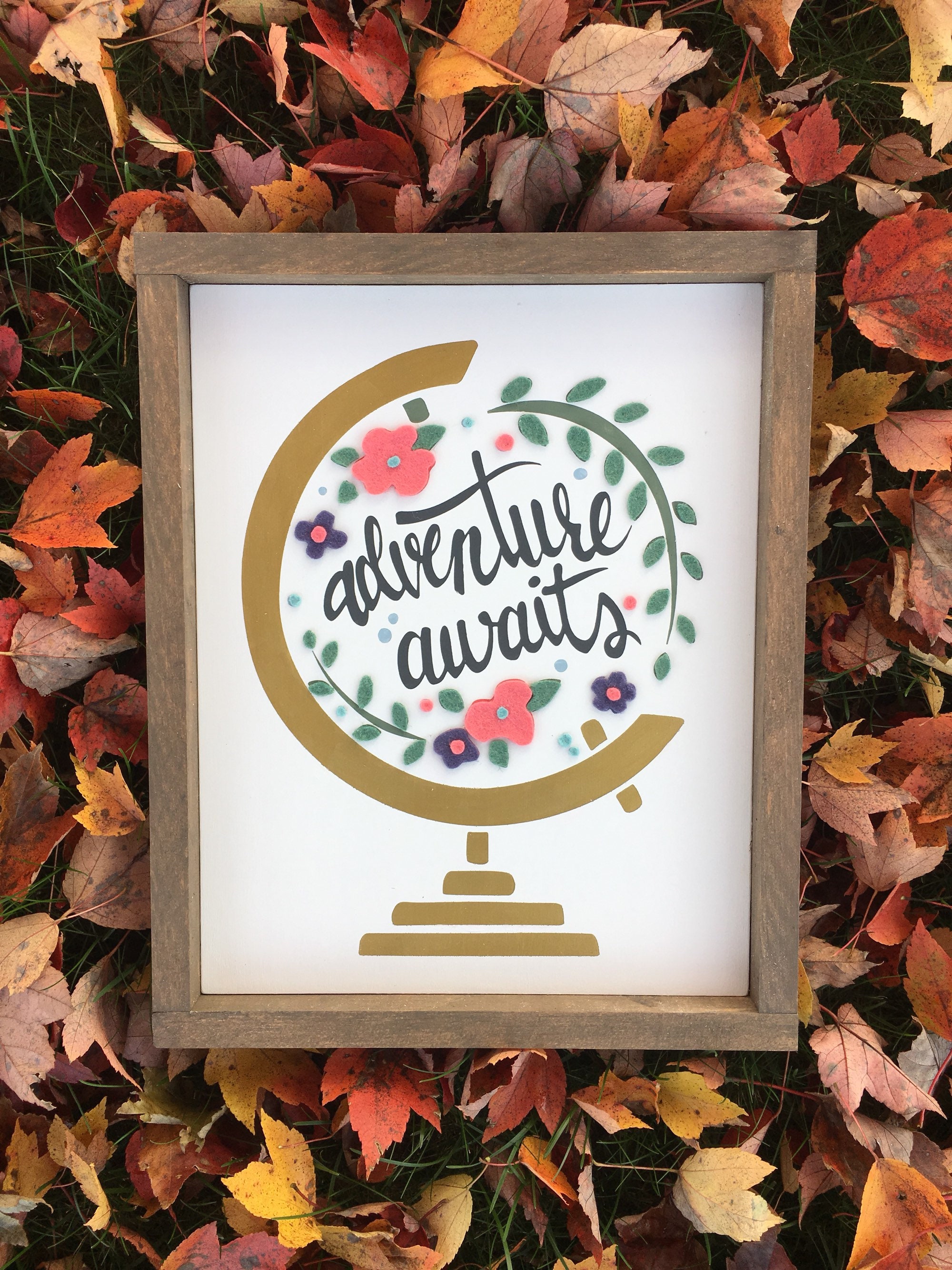 Adventure Awaits frame with Felt Accents