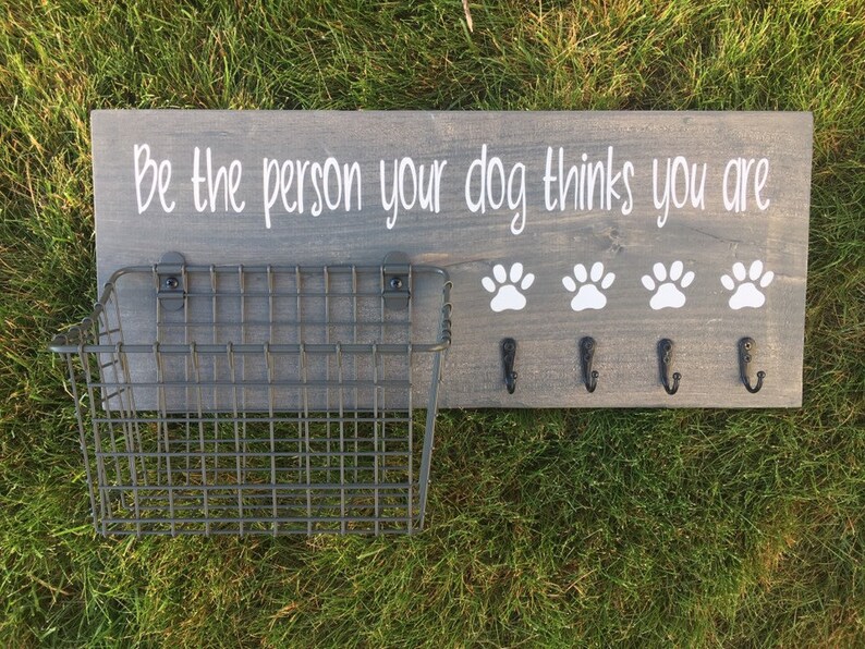 Dog Leash Hook and Basket Sign Combo Custom Dog Name sign | Etsy