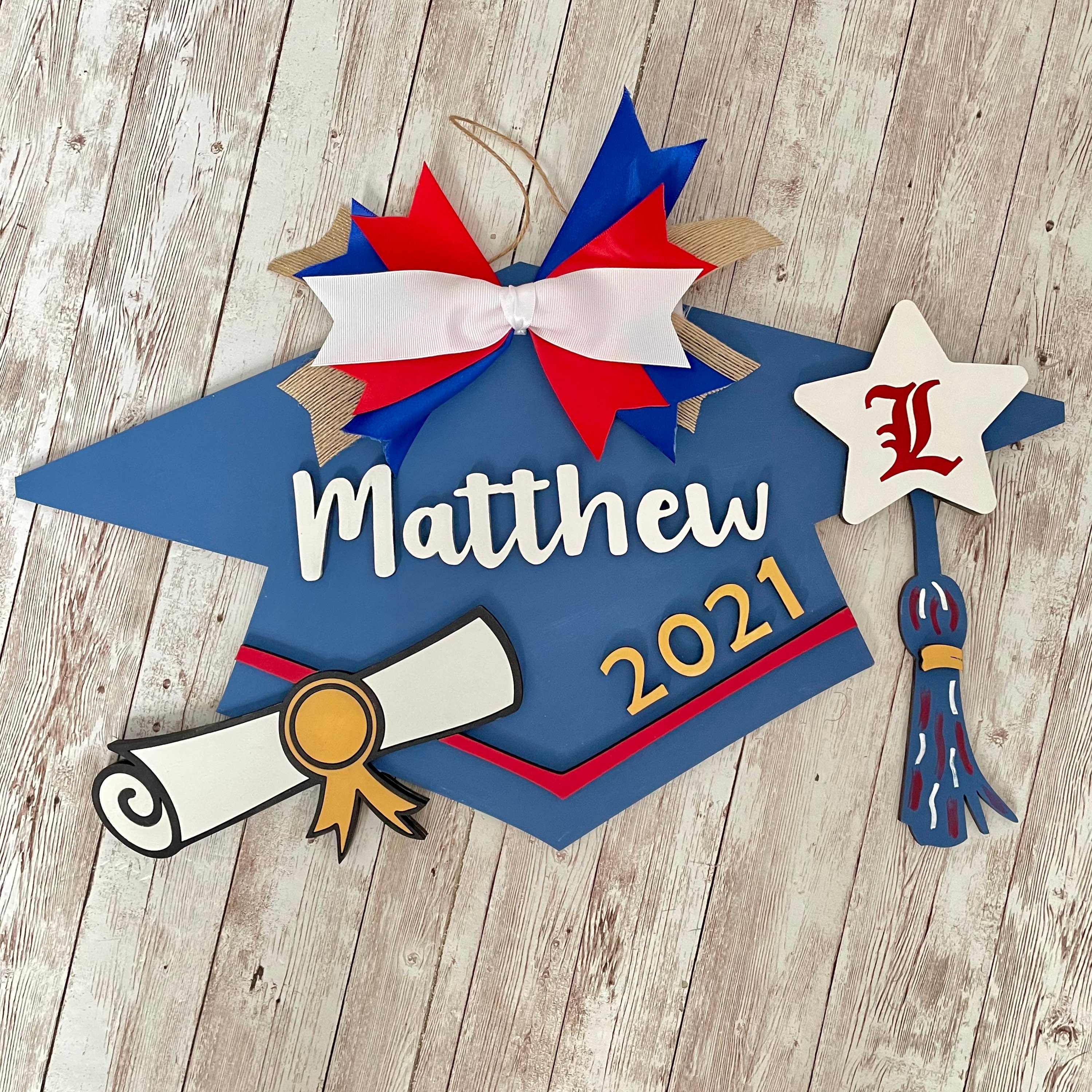 Class of 2021 Custom Grad Cap Door Hanger | Senior 2021 Grad Decor ...
