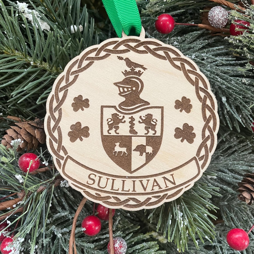 Sullivan Family Crest Ornament | Irish Surname Wedding Gift | Wedding ...