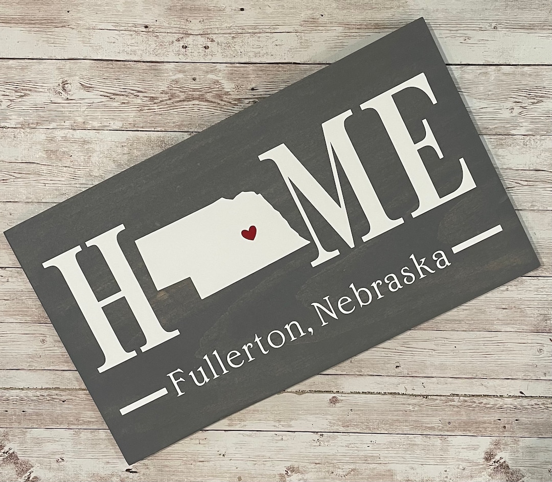 Nebraska (NE) Home State Wood Sign | 2 Sizes Available | Customized ...