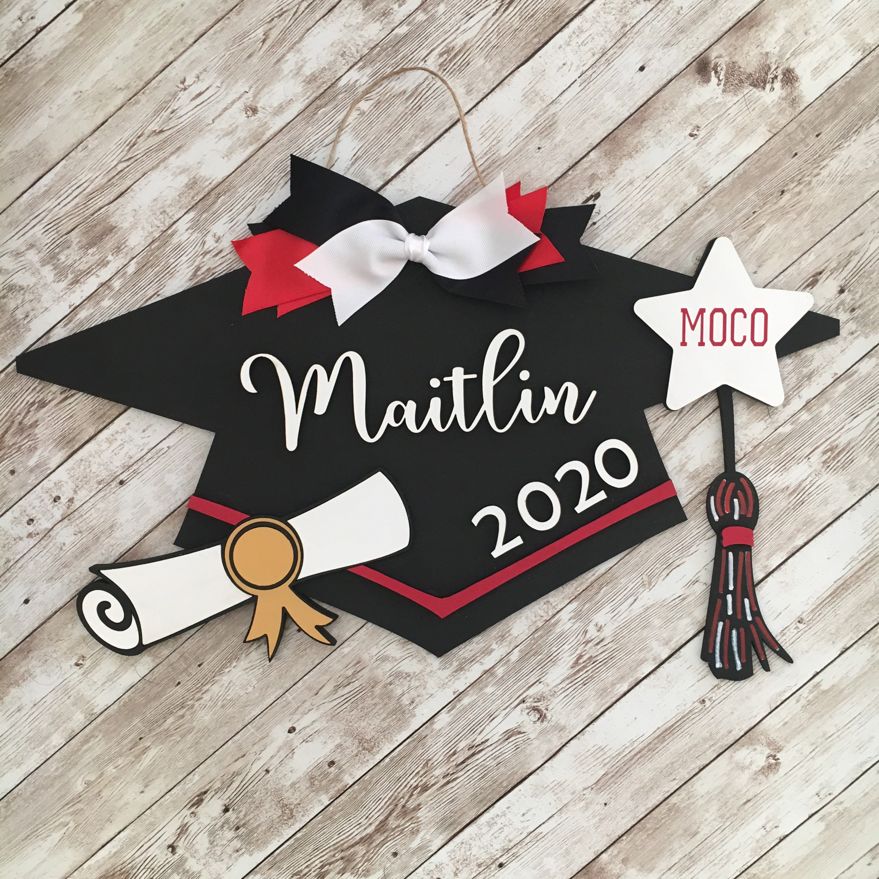 Custom Grad Cap Door Hanger | Senior 2024 Grad Decor | High School ...