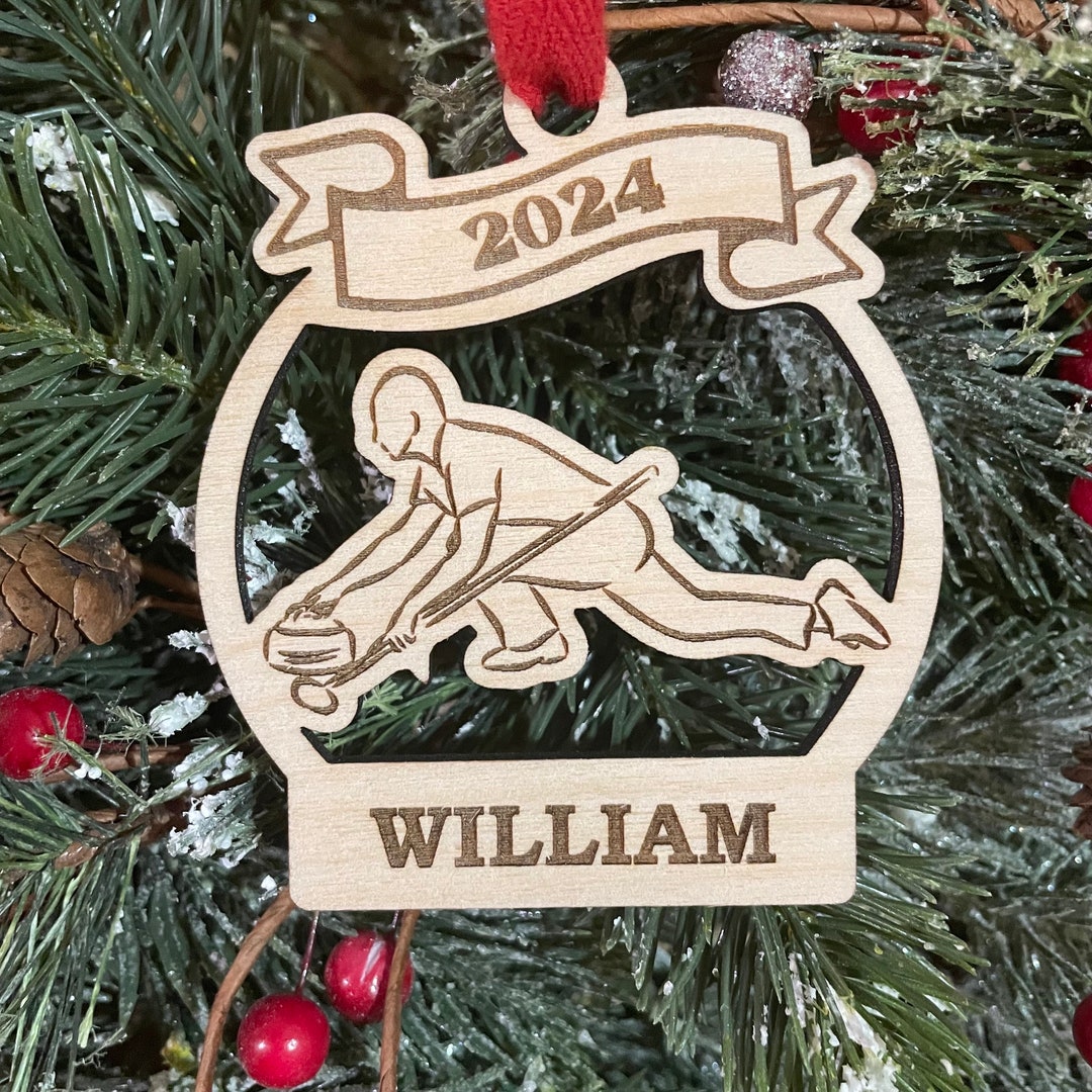 Curling Boy 2025 Christmas Ornament Personalized Curling Event Ornament ...