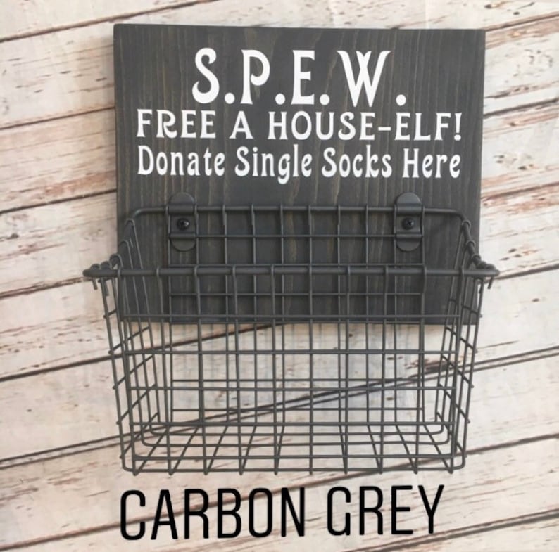 Donate Single Socks Here! Sock Basket | Free a House Elf Wood Sign With ...