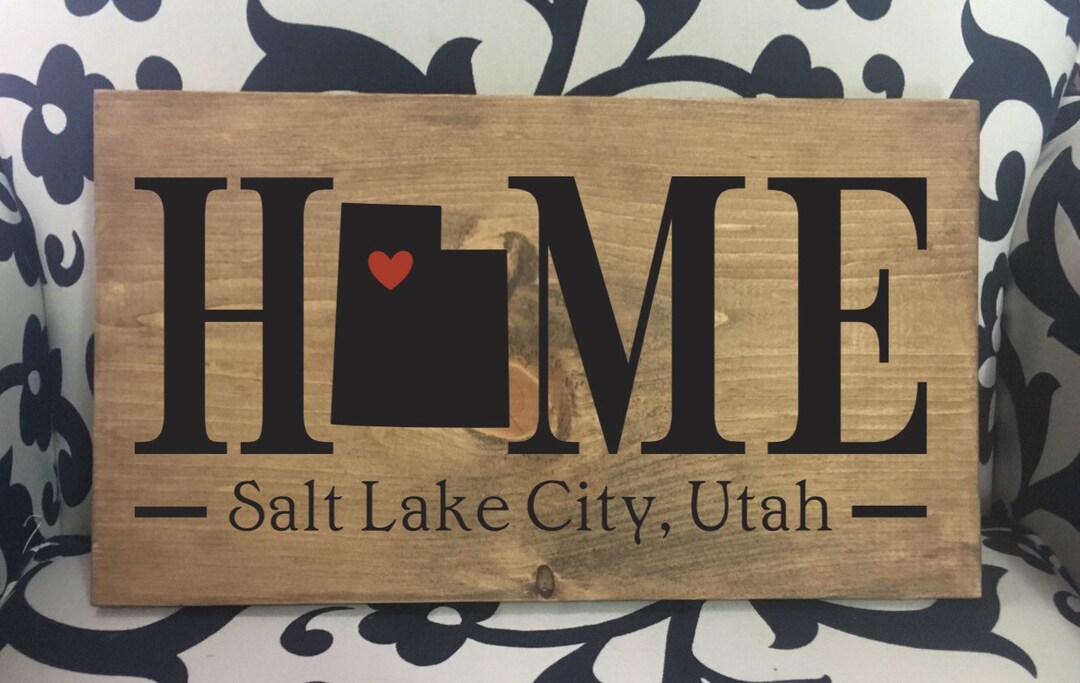 Utah (UT) Home State Sign - 2 Sizes Available - Customized With Utah ...