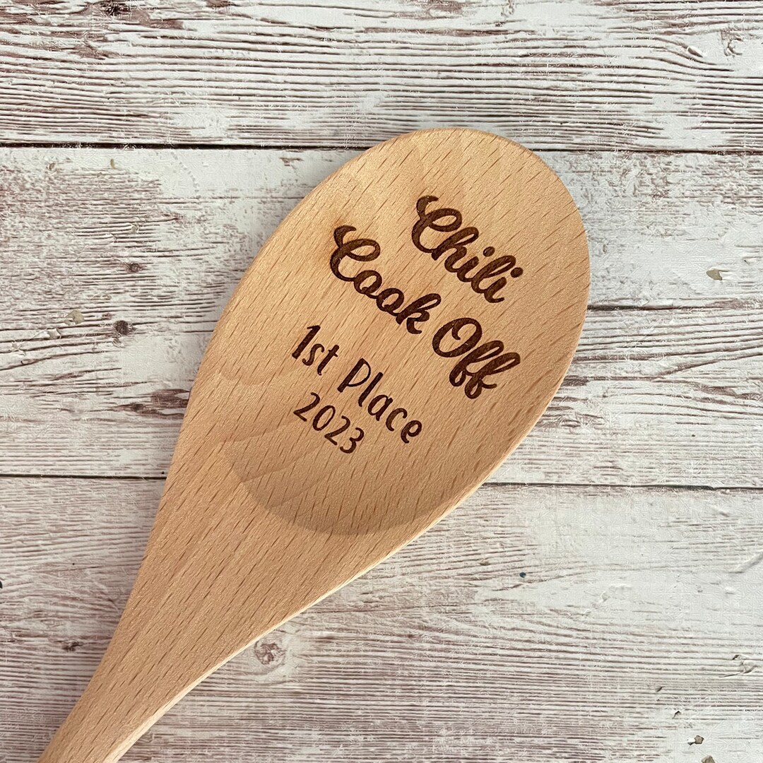Custom Mixing Spoon | Chili Cook off Kitchen Spoon | Chili Party Gift ...