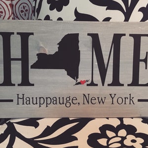 New York (NY) Home Sign Customized With Town Name - 2 Sizes Available ...