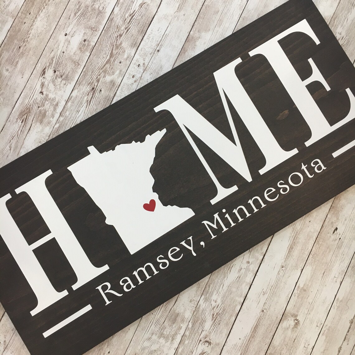 Minnesota MN Home Wood Sign Customized With Town Name 2 - Etsy