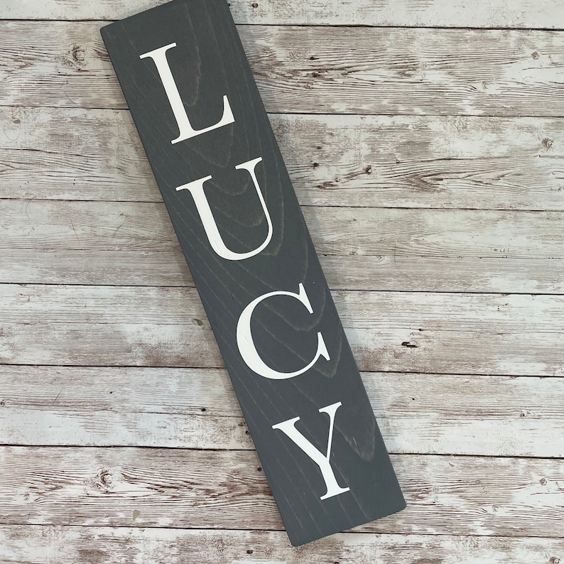 Vertical Name or Town Name Sign | Custom Gallery Wall Sign ...