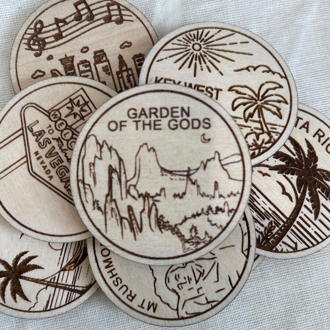 Garden of the Gods Travel Token or Magnet or Ornament: Engraved Wood ...