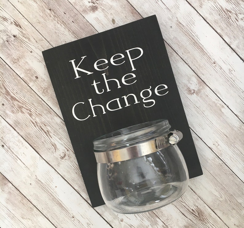 Keep the Change Tip Jar Laundry Room Tip Jar Wood Sign With - Etsy