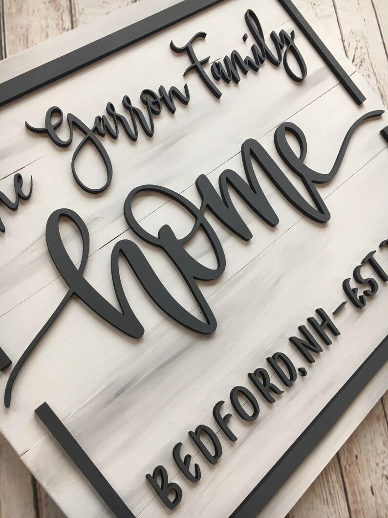 HOME WELCOME or FAMILY Sign Customized With Family Name or - Etsy