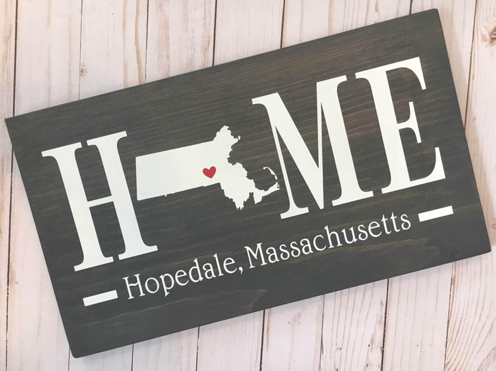 Massachusetts MA Home Sign Customized With Town Name 2 - Etsy