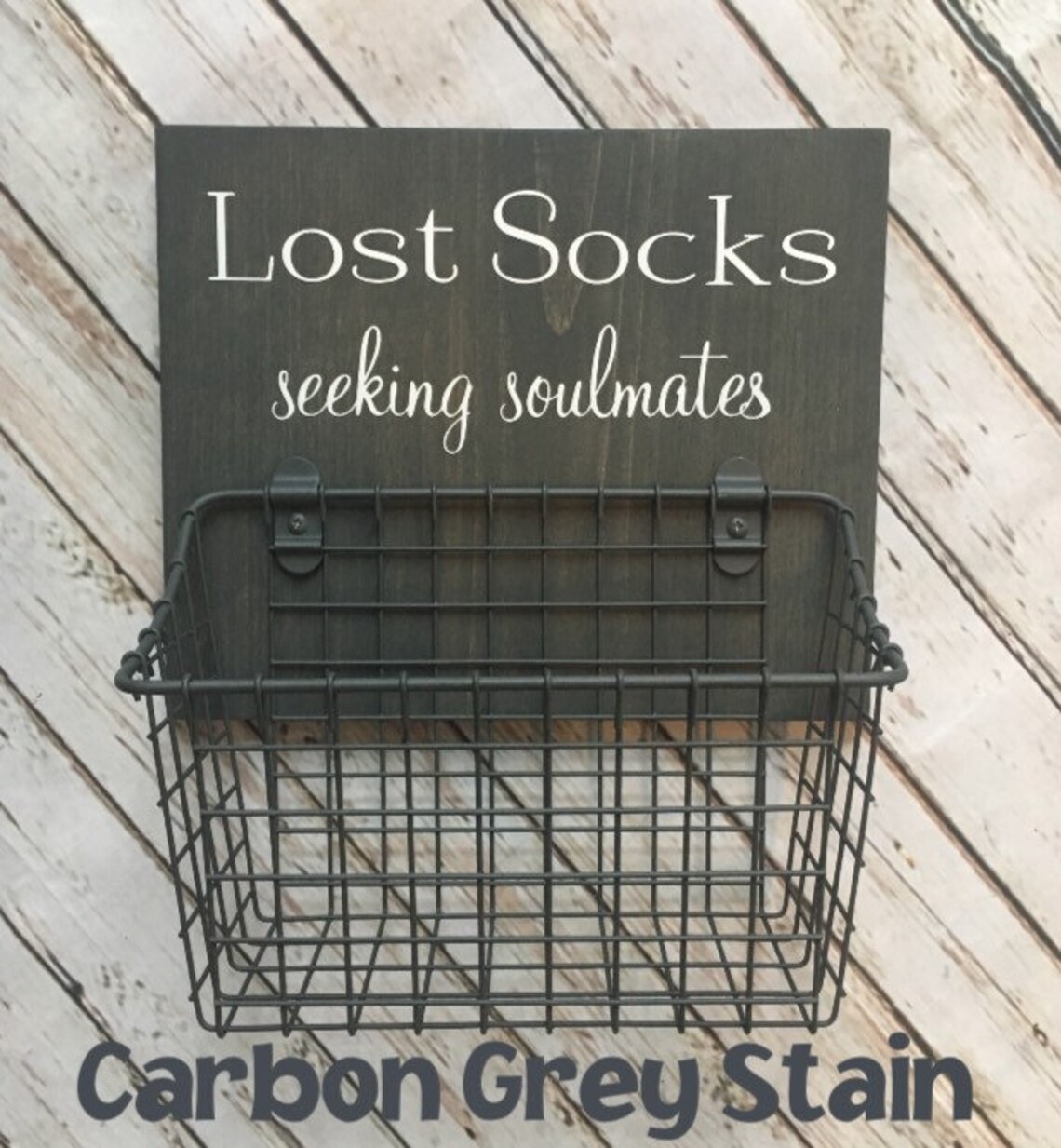 Lost Socks til we meet again wood sign with attached basket | Etsy