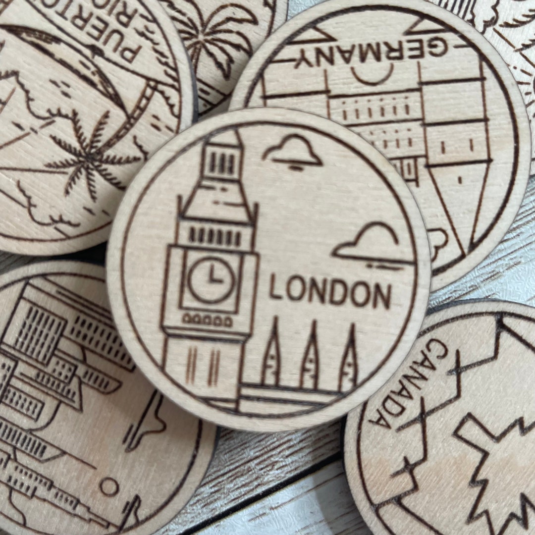 London Travel Token or Magnet | Wood State, City, Landmark, National ...
