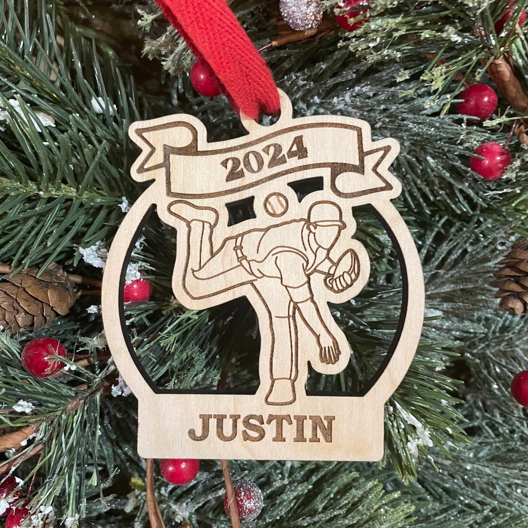 Baseball Pitcher 2025 Christmas Ornament | Baseball Player Christmas ...