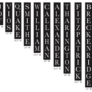 Vertical Name or Town Name Sign | Custom Gallery Wall Sign ...