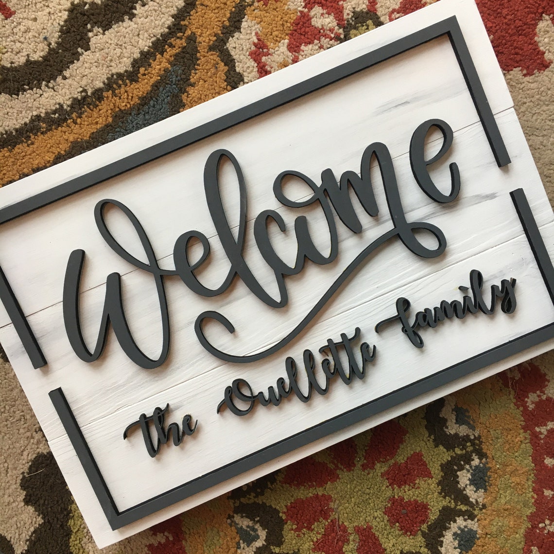 HOME WELCOME or FAMILY Sign Customized With Family Name or - Etsy