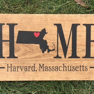 Massachusetts (MA) Home Sign Customized With Town Name - 2 Sizes ...