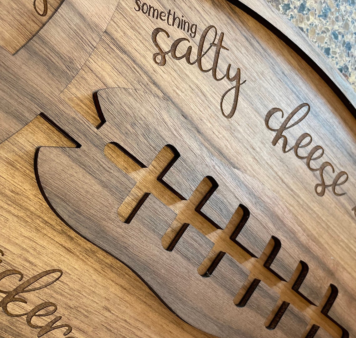 Football Charcuterie Tray Football Cheese & Meat Snack Tray | Etsy