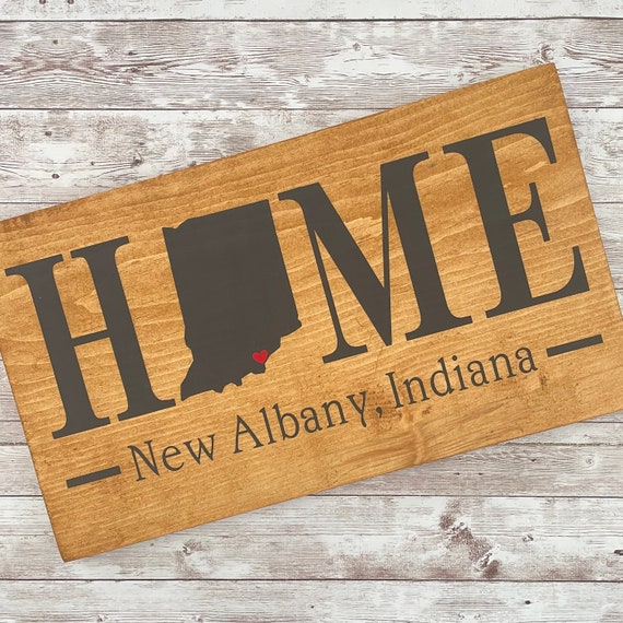 Indiana IN State HOME sign 2 sizes available Customized | Etsy