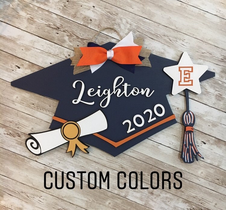 Custom Grad Cap Door Hanger | Senior 2024 Grad Decor | High School ...