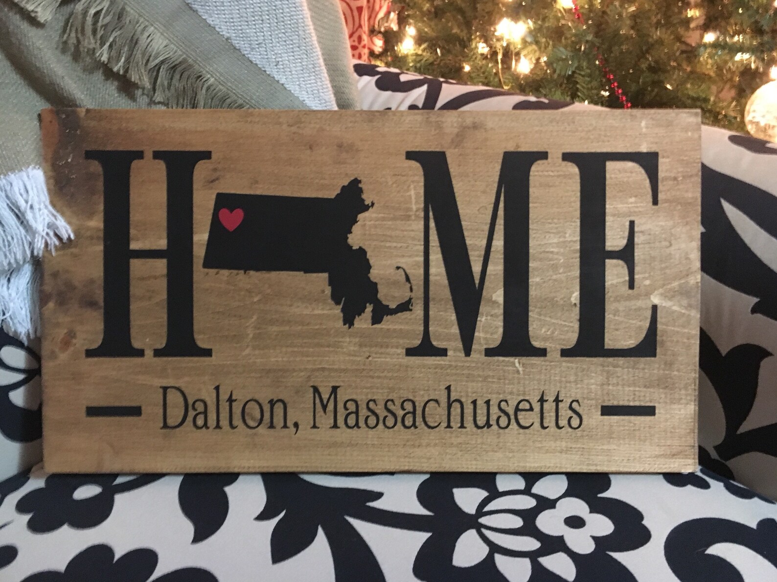 Massachusetts MA Home Sign Customized With Town Name 2 - Etsy